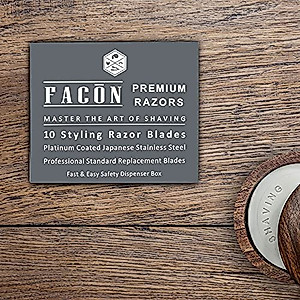 Facón Professional Hair Styling Thinning Texturizing Cutting Razor Replacement Blades - 10 Count