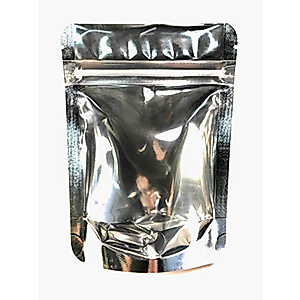 ⭐️ Smell Proof Resealable Mylar Storage Bag (100 Pack) 4 mil Thick Plus Size 4" x 5.5" x 1.5" Inch Stand Up Pouch. HEAT SEALABLE with Iron
