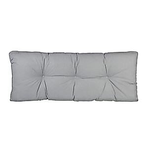 Klear Vu The Gripper Omega Non-Slip Tufted Bench Cushion for Indoor Furniture, Entryway Storage, Bay Window, Corner Nook or Piano Seat, 43 Inches, Gray