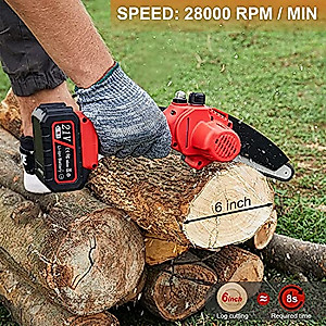 Mini Chainsaw Cordless 6-inch, Electric Hand Held Chain Saw with Automatic Oiler for Yard Cleaning, Wood Cutting and Branch Trimming.