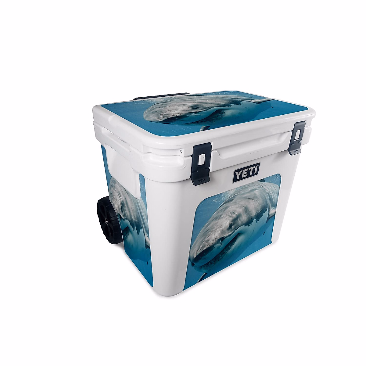 MightySkins Skin Compatible With Yeti Roadie 60 Wheeled Cooler - Great White Shark | Protective, Durable, and Unique Vinyl Decal wrap cover | Easy To Apply, Remove, and Change Styles | Made in the USA