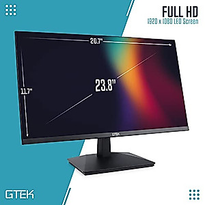 GTEK 24 Inch 75Hz Computer Monitor Frameless, FHD 1080p LED Display, Office Professional Business LCD Screen, HDMI VGA, Refresh Rate, VESA Mountable - F2407V-D03