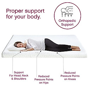 Classic Brands 4.5-Inch Memory Foam Replacement Mattress for Sleeper Sofa Bed Full,Plush,White