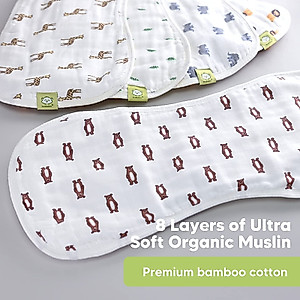 KeaBabies 5-Pack Muslin Baby Burp Cloths and 8-Pack Baby Bibs for Boys & Girls - Machine Washable Newborn Cloth Bib