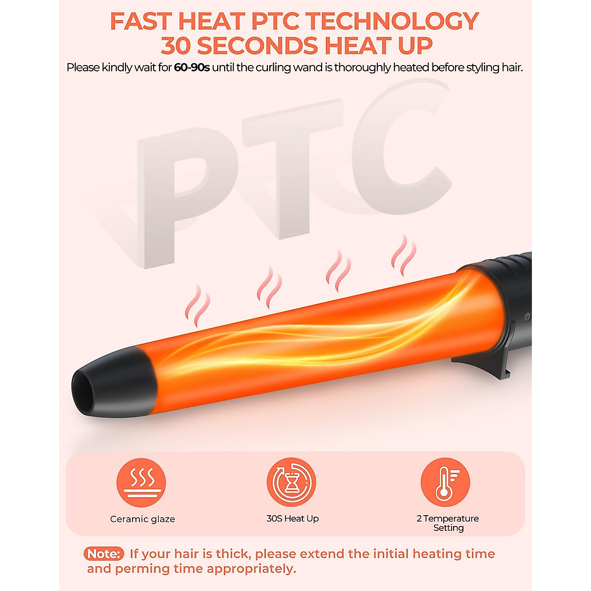 7 in 1 Curling Wand Set: Ohuhu Curling Iron Wand 7Pcs 0.35 to 1.25 Inch Interchangeable Ceramic Barrel Heat Protective Glove 2 Clips Dual Voltage Hair Curler for Girls Women Black