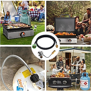 1 lb to 20 lb Propane Adapter Hose & Griddle Regulator Replacement for Blackstone 17" & 22" Propane Griddle Table Top Charbroil 19952085 Tabletop Pit Boss PB336GS Griddle Regulator and Hose Parts