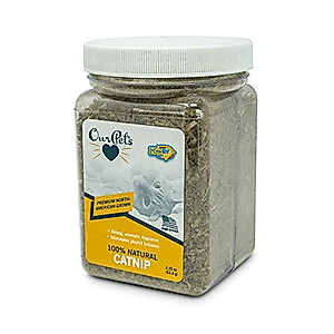 Our Pets Premium Catnip - 2.25 oz Jar of High Potency Catnip - 100% North American Grown