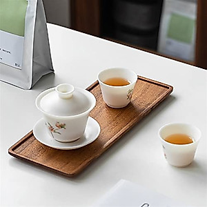 GEEKLLS Breakfast Tray Rectangle Wooden Tea Tray Serving Table Plate Snacks Food Storage Dish for Hotel Home Serving Tray