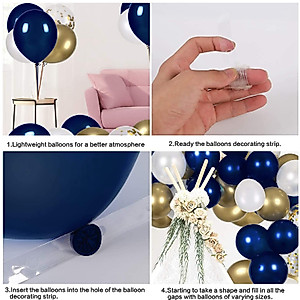 121 Pack Navy Blue Balloons Garland Kit Gold Balloons Different Sizes 18/12/10/5 Inch Party Balloon Kit Chrome Gold Balloons for Wedding Graduation Baby Shower Birthday Christmas Party Decoration