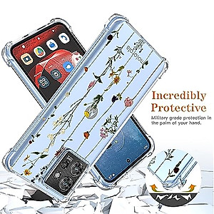 GTBDEKI Phone Case for Motorola ThinkPhone Case, Moto ThinkPhone Case with Screen Protector, Clear Case with Flower Garden Patterns Protective Phone Cover for Motorola ThinkPhone Floral Garden