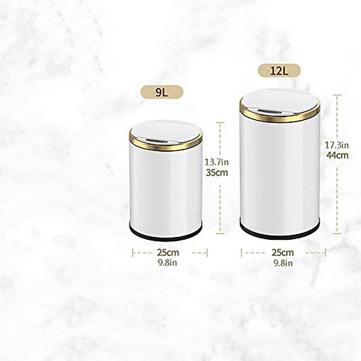 CXDTBH Home Living Room Automatic Trash Can Rechargeable Touchless Trash Can for Bathroom and Kitchen (Color : D, Size : 12l)