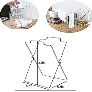 Desktop Trash Bag Holder,Small Garbage Bag Rack,Home Kitchen Countertop Folding Trash Bag Bracket Organizer Dishcloth Towel Rack
