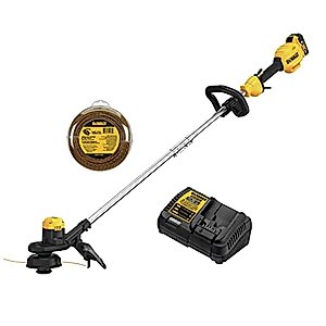 DEWALT 20V MAX* String Trimmer, 13-Inch, Battery and Charger & Extra Trimmer Line, 225-foot by 0.080-Inch (DCST925M1 & DWO1DT802)
