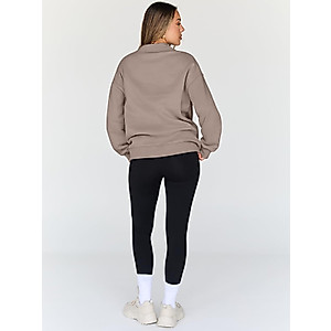 Trendy Queen Womens Oversized Sweatshirts Turtleneck Pullover Long Sleeve Hoodies Tops Fall Fashion Outfits 2024 Clothes CoffeeGrey S