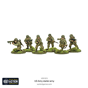WarLord Bolt Action US Army Starter Army 1:56 WWII Military Wargaming Plastic Model Kit, Small