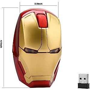 Wireless Mouse 2.4G Full Size Wireless Optical Mice with Nano USB Receiver, 3 Adjustable DPI Levels, 3 Buttons for Notebook, PC, Laptop, Computer (Gold)