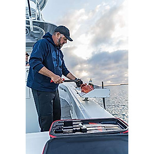 BUBBA Multi-Flex Interchangeable Blade, with Non-Slip Grip Handle, 4 Ti-Nitride S.S. Coated Non-Stick Blades and Case for Fishing