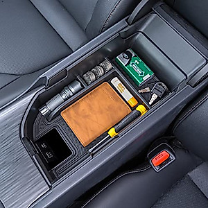 TOPINSTALL Center Console Tray Compatible with 2018-2023 Toyota Camry XLE XSE and 2020-2023 Camry LE SE with Dual USB Ports, Interior Accessories Armrest Storage Console Organizer Insert ABS Material