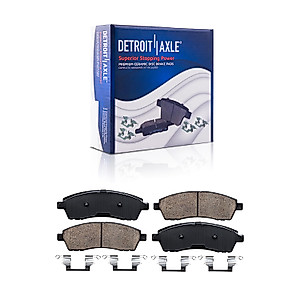 Detroit Axle - 4WD Brake Kit for 99-04 F-250 F-350 Super Duty 00-05 Ford Excursion Drilled Slotted Brake Rotors Ceramic Brakes Pads Front Rear Replacement : 13.03" Front and 12.83" Rear Rotors, 8-Lug