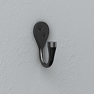 National Hardware N337-909 Powell Knurled Hook, 2-5/8", Matte Black