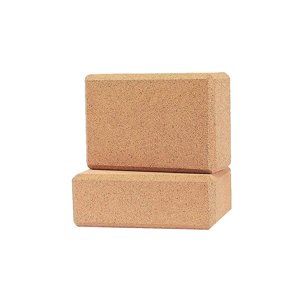 AW Direct Cork Yoga Blocks, Non-Slip Cork Block for Exercise, 100% Natural, Eco-Friendly Exercise Blocks to Improve Stability, Poses, Flexibility, and Alignment, Pack of 2 Fitness Blocks