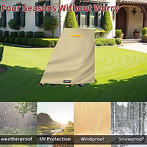 Bethshaya Veranda Patio Free Standing Portable Garden Hose Reel Cover,Waterproof, Dustproof and Sun-Proof Protect Your Hose Reel and prolong its Life(26"W x25"D x 35"H)