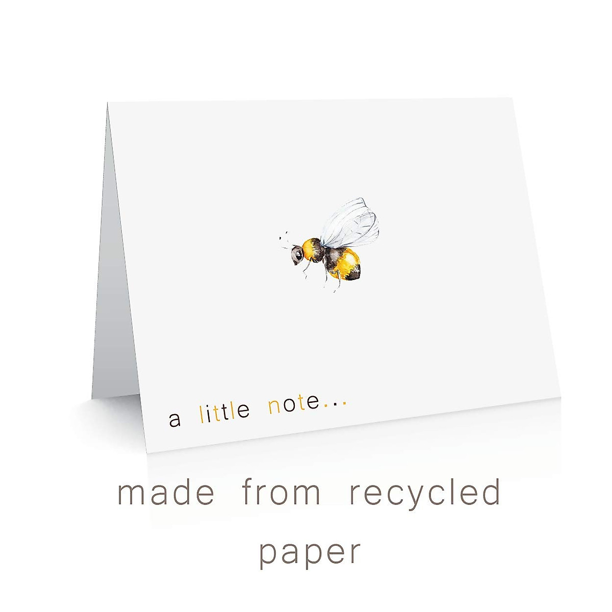 the lazy panda card company 20 Blank Cute All Occasion Bee Greeting Cards made from Recycled paper (Bee Note Cards)