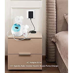 12V AC Adapter for Spectra Electric Breast Pump, Spectra S1, S2, SPS100, SPS200, 9 Plus, Baby Double Electric Breast Pump Replacement Power Cord Charger