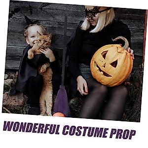 NOLITOY 2pcs Halloween Witches Broom, Broomstick Costume Props Dress Up for Halloween Cosplay Party Supplies (Random Color)