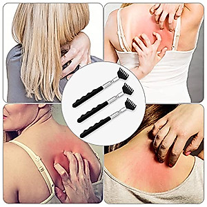 3 Pack Back Scratcher Extendable Portable Back Massager Back Scratcher for Men Women Kids Adults, Telescopic Back Scratching Tool with Rubber Handles