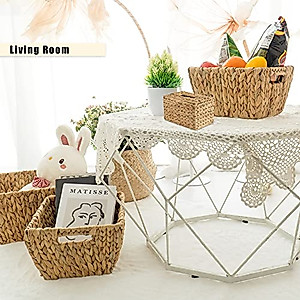 ATHENA HOME Storage Basket Set of 3 Wicker Storage Baskets for Home & Kitchen, 14-inch Large Hyacinth storage basket for Shelf