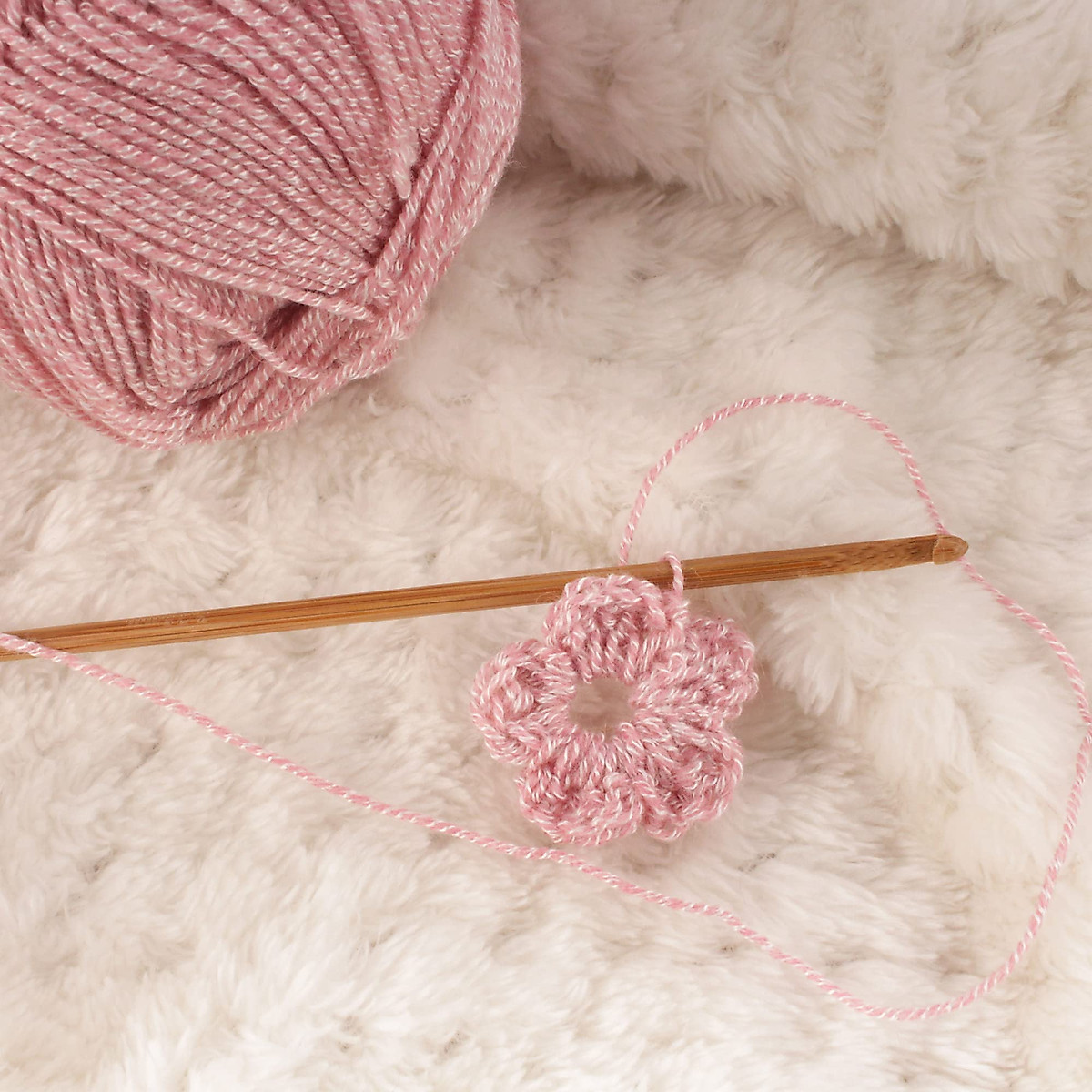 JubileeYarn Soft and Slim Yarn - Baby Weight Rayon from Bamboo Wool Blend - 50g/Skein - Cotton Candy - 2 Skeins