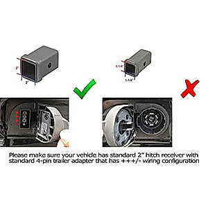 iJDMTOY Smoked Lens 15-LED Tow Hitch Receiver Brake Tail Light w/Strobe Feature Compatible With Truck SUV Trailer Equipped Class 3/4/5 2-Inch Towing Adapter Hole