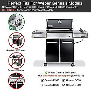 Criditpid 24.5" 7540 Flavorizer Bars Compatible for Weber 7539, Genesis 300 Series, E310, E320, S310, S320 Grills with Side-Controls, 5-Pack Stainless Steel Flavor Bars Parts for Weber Genesis 300
