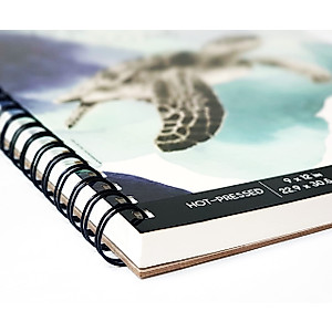 Mixed Media Pad Sketchbook - 2pk of 30 Sheets 9x12" - 60 Total 140lb/300gsm - Smooth Hot Pressed Watercolor Paper - Art Journal Spiral Bound Sketchpad - for Watercolor Paint, Acrylic, Pen, Pencil