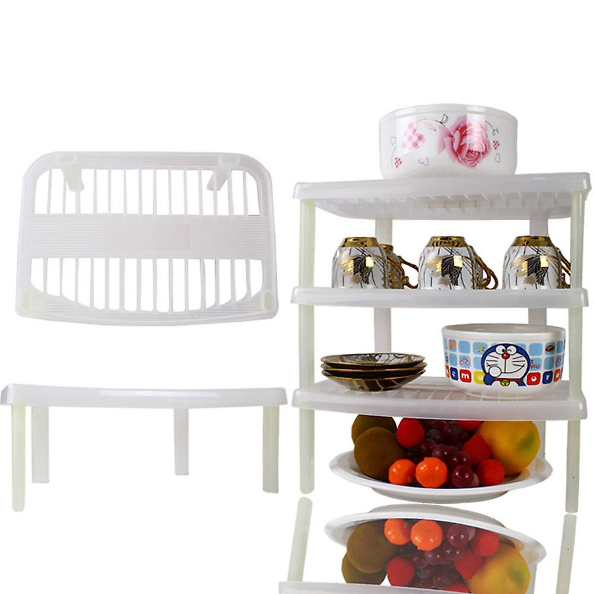 OKOKMALL US--Foldable Plastic Kitchen Home Bathroom Dish Rack Organizer Holder Shelf Storage