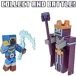 Minecraft Dungeons 3.25" 2-Pk, Arch Illager & Redstone Golem Battle Figures, Great for Playing, Trading, and Collecting, Action and Battle Toy for Boys and Girls Age 6 and Older
