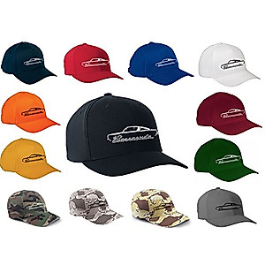 1964 1965 1966 Plymouth Barracuda Classic Outline Design Flexfit hat Cap Large/XLarge Black