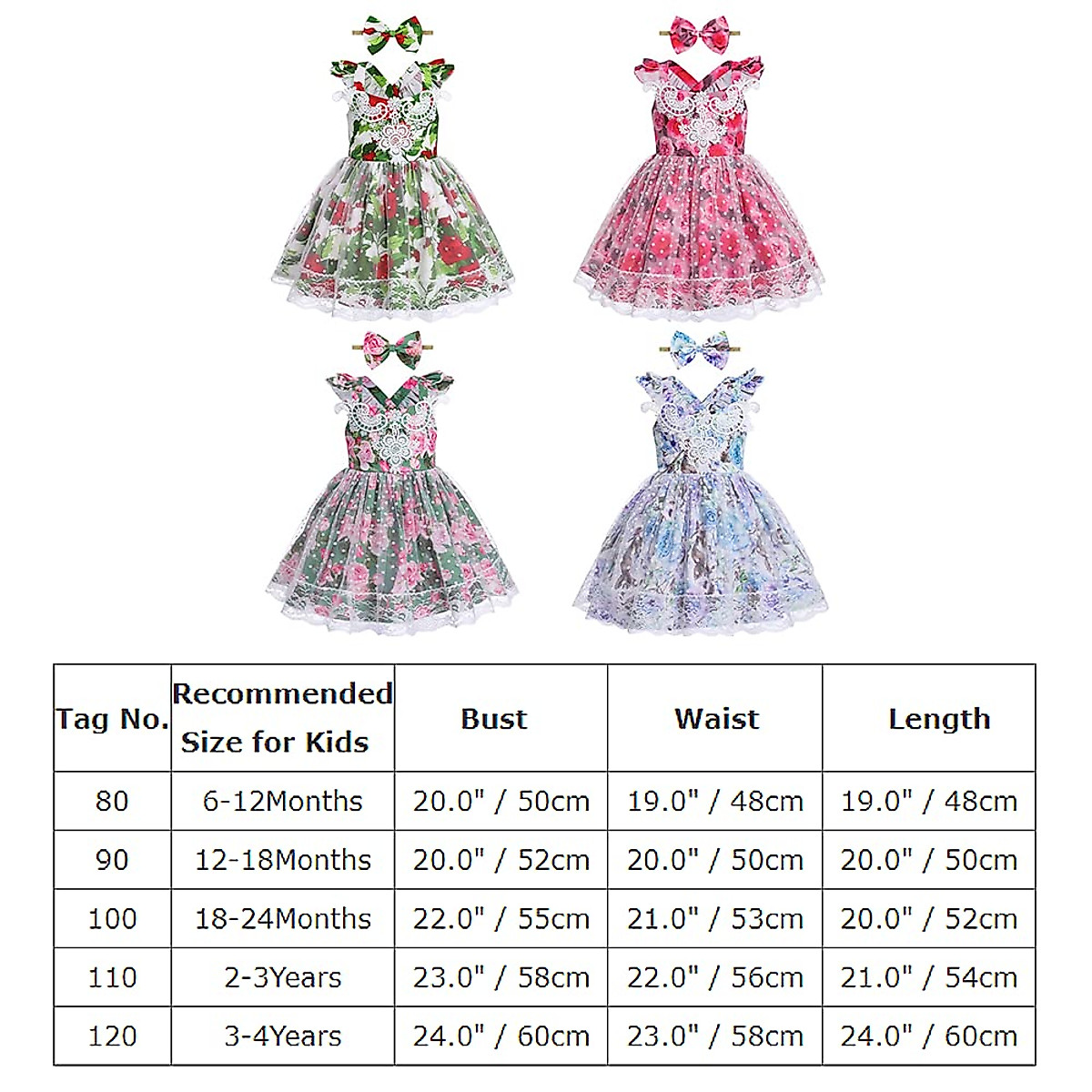 Newborn Baby Flower Girls Tutu Satin Floral Beach Dress Princess Formal Party Wedding Gown Birthday Bowknot Pageant Communion Baptism Overall Outfit Sundress for Photo Shoot Cows-Pink 12-18 Months