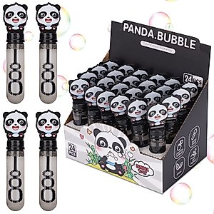 Panda Party Favors Supplies Panda Bubble Wands for Kids Panda Bubble Blowing Toy Gift Goodie Bag Stuffers 24PCS