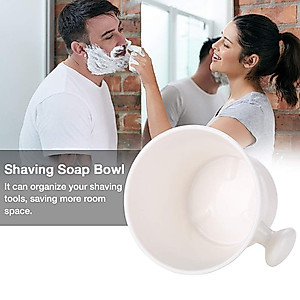 2 Colors Plastic Shaving Soap Bowl Foam Shaving Soap Cream Bowl with little handle Shaving Bowl for Men, Traditional Wet Shaving Factory Shaving Mug (White)