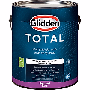 Glidden Total Interior Wall Paint & Primer All-in-One, Sailor's Coat/Blue, Eggshell, 1 Gallon