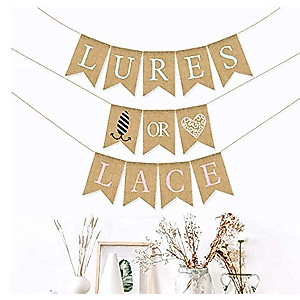 Baby Shower Banner Lures OR LACE Banner Burlap Banner for Baby Shower Party Garland Photo Booth Props Decoration Favor
