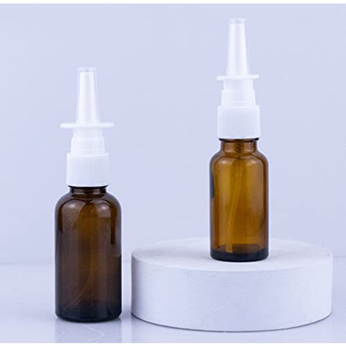 6PCS 30ml Amber Glass Nasal Sprayers Refillable Fine Mist Sprayer Makeup Water Travel Containers Vials Nose Spray Bottles for Saline Wash Applications