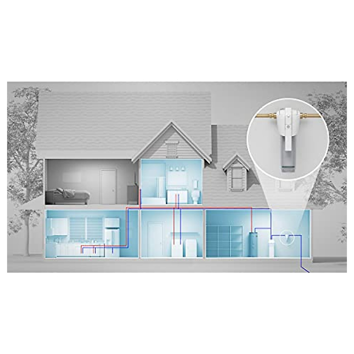 GE Smart Whole House Water Filtration System | Reduces Sediment, Rust & More | Install Kit & Accessories Included | Filter Not Included | Replace Filter (FTHPM, FTHTM, FTHLM) Every 3 Months | GXWH70M