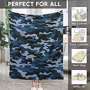 Throw Blanket for Couch, Cozy Warm Plush Fleece Throw Blanket for Adults and Kids, Ultra-Soft Flannel Blanket Decorative Fuzzy Throws for Sofa Bed Dorm, All Season 50x60 in (Camo)