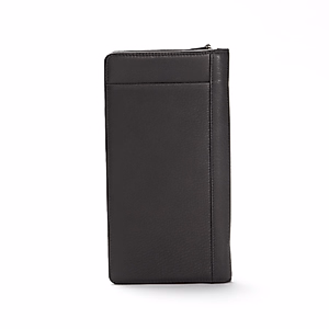 Leatherology Black Onyx Travel Zip Organizer Wallet, Passport Holder, RFID Available, Full Grain Leather
