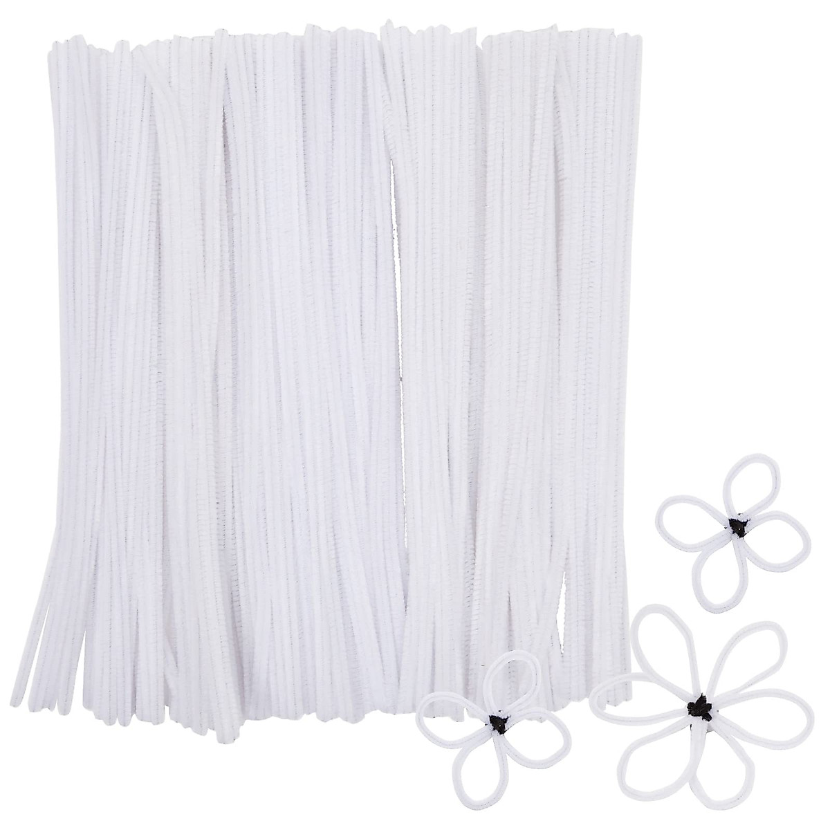 400 Pieces White Pipe Cleaners Chenille Stems (6 mm x 12 inches) DIY Art Creative Craft Decorations