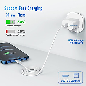 iPhone Charger, [Apple MFi Certified] USB C to Lightning Cable 3PACK 6FT Fast Charger Cable, iPhone Charger Cord Compatible with iPhone 14/13/12/11 Pro Max/XS MAX/XR/XS/X/8/7/Plus