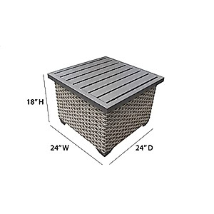 TK Classics Florence 7 Piece Outdoor Wicker Patio Furniture Set, Navy